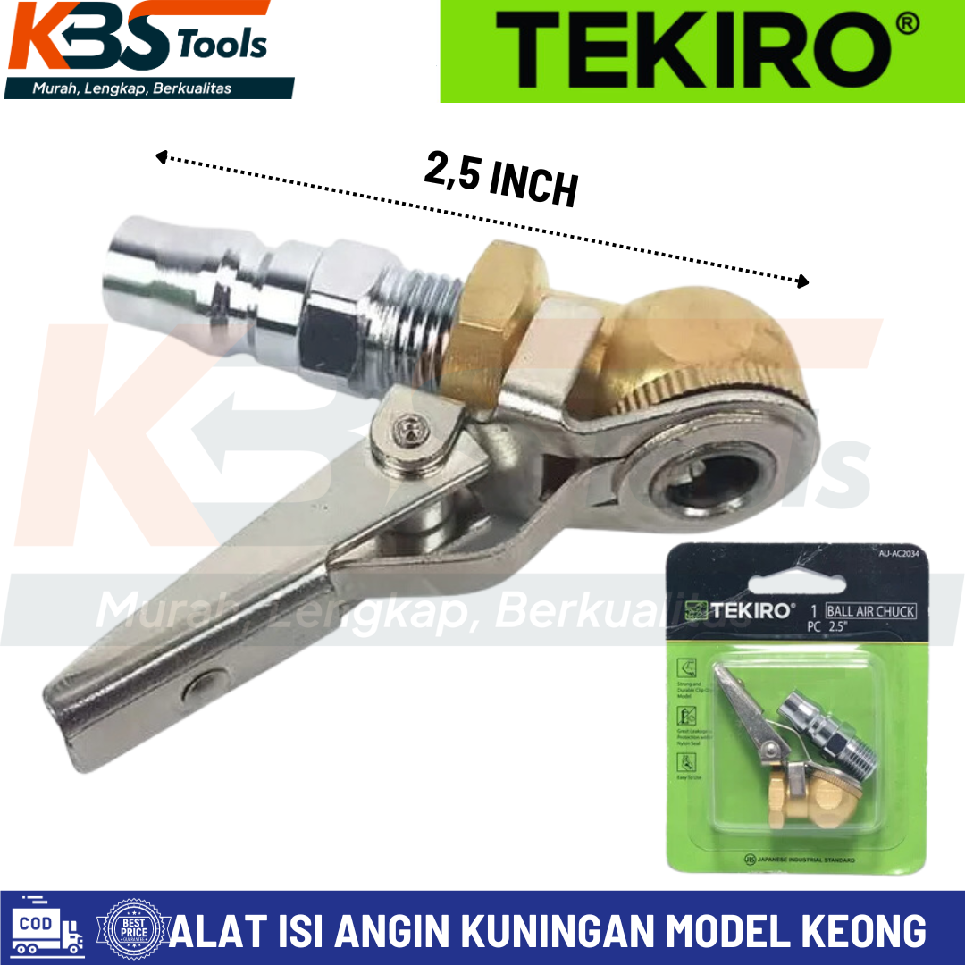 Alat Isi Angin Tekiro 2,5'' inch Kuningan Model Keong Ball Air Chuck ...