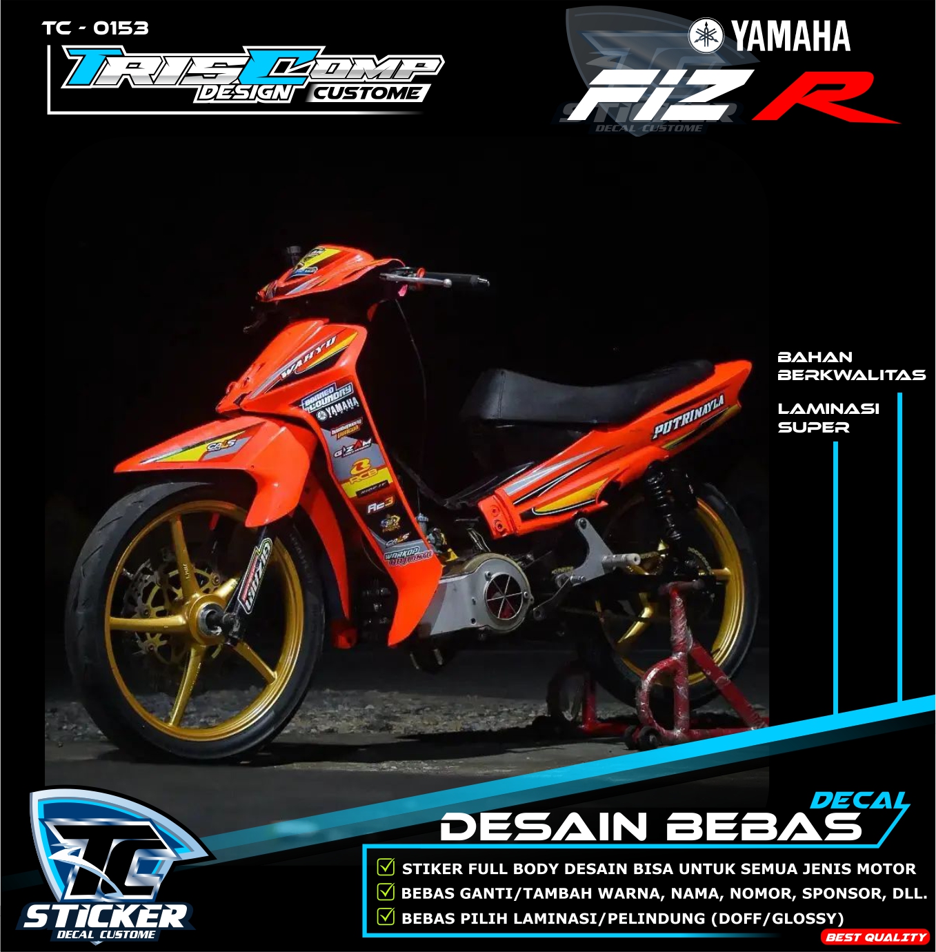 Decal Sticker FIZ R FullBody Desain Racing Bisa Request - Decal ...