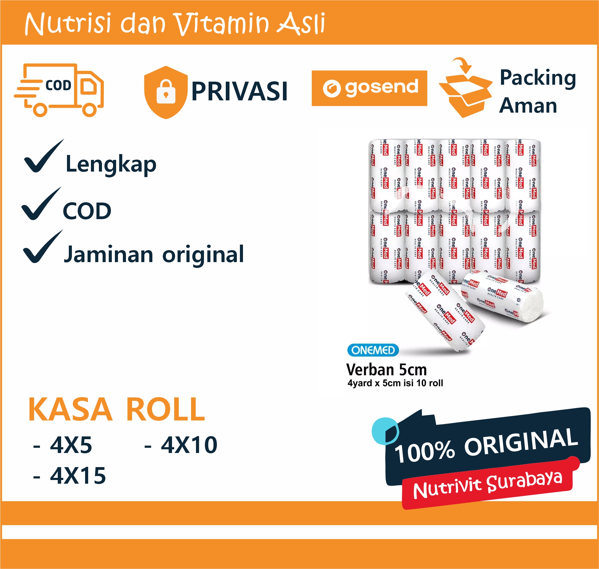 Kasa Verban OneMed Roll OneMed | Lazada Indonesia