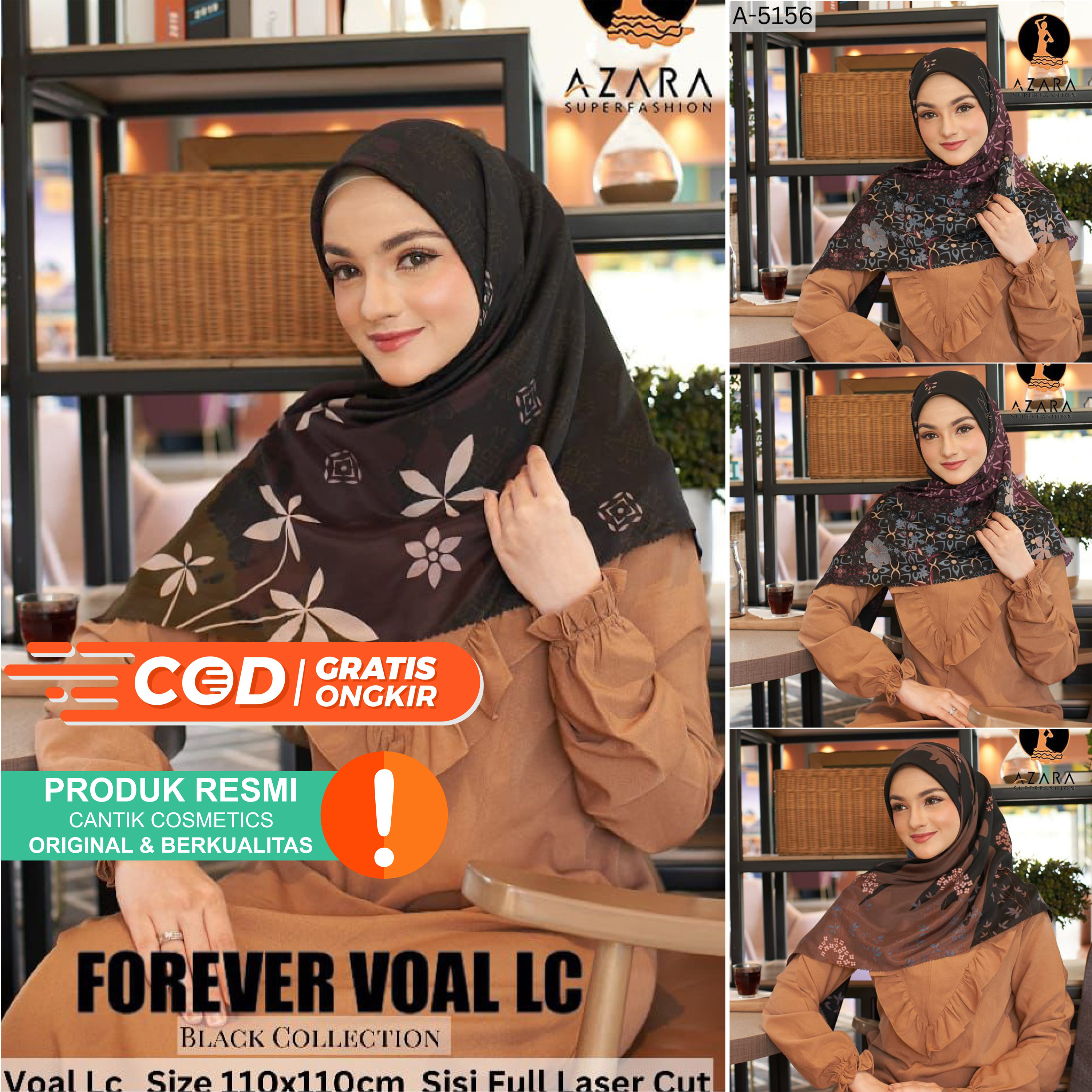 JILBAB SEGI EMPAT AZARA FOREVER VOAL OSKARA LASERCUT | Lazada Indonesia