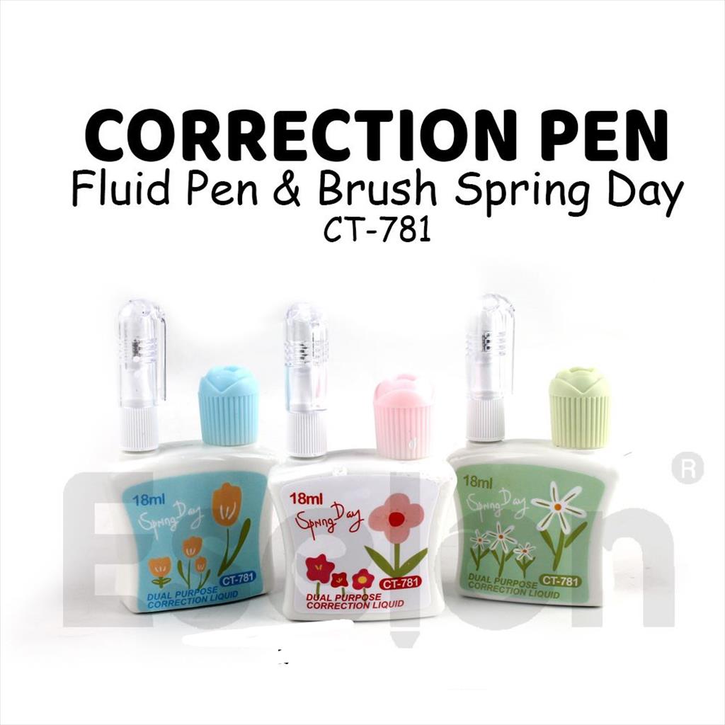 Correction Pen+ Kuas Karakter / Tipex Pen + Kuas/ Tipex 2 fungsi ...