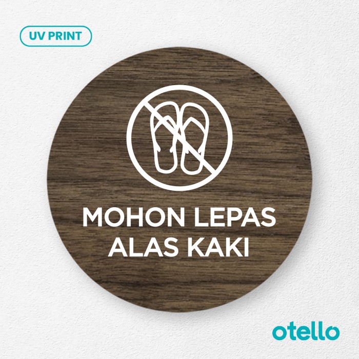 Murah Signage Mohon Lepas Alas Kaki Sign Board Kayu Label Rambu Tempel ...