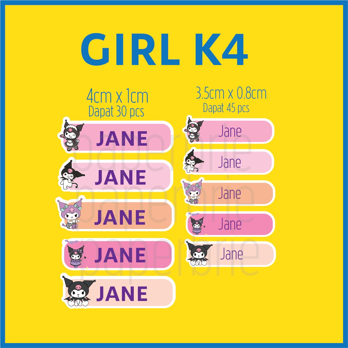 Stiker label nama SMART GIRL anak Sticker buku anak sticker pensil ...