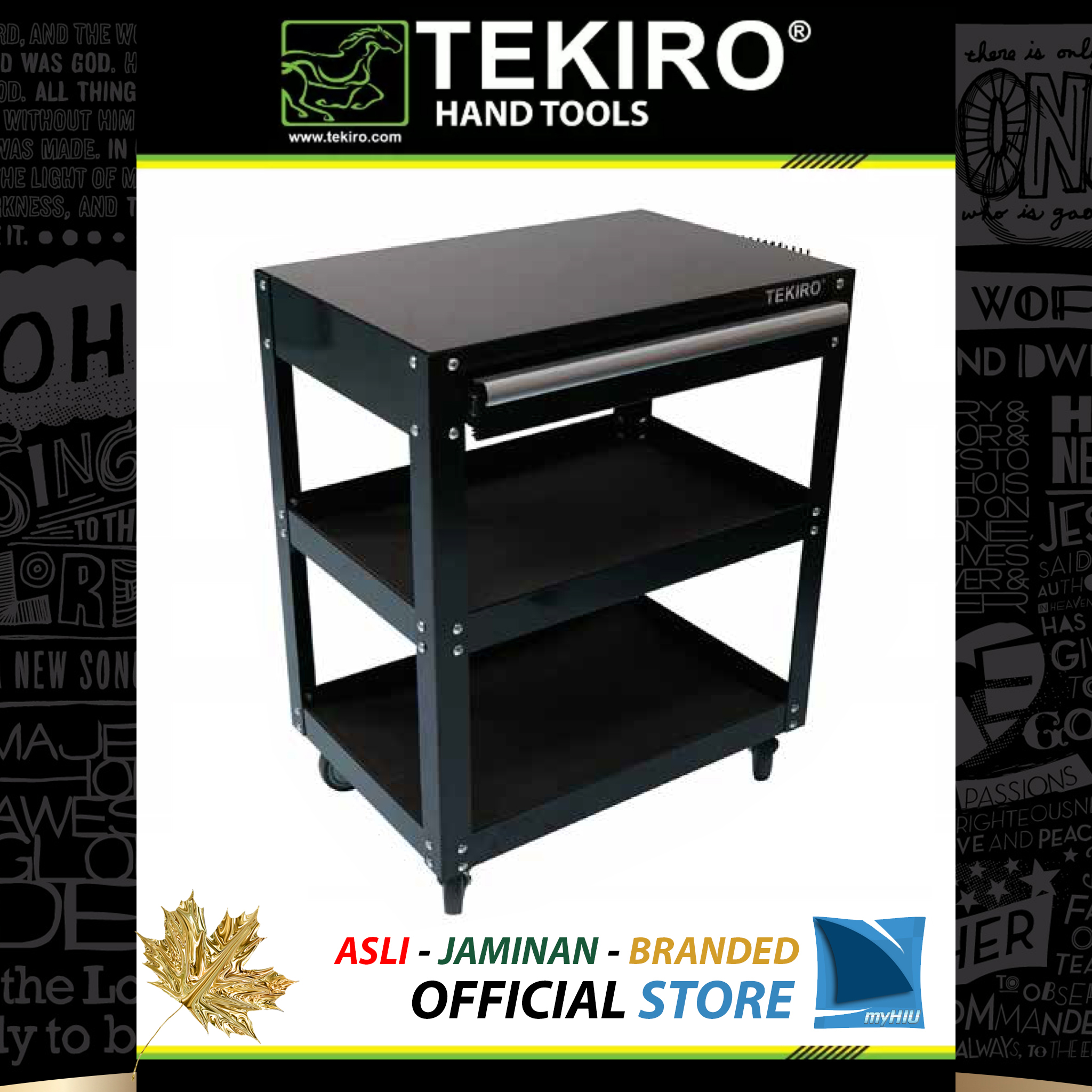 Troli Meja Mekanik Rak Kunci 3 Susun Hitam - Mechanic Tool Cart TEKIRO ...