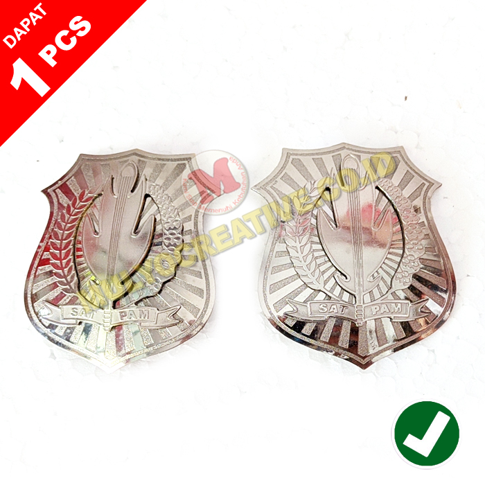 Lencana Pin Security Satpam Warna Silver Lencana Satpam Perisai /1pcs ...