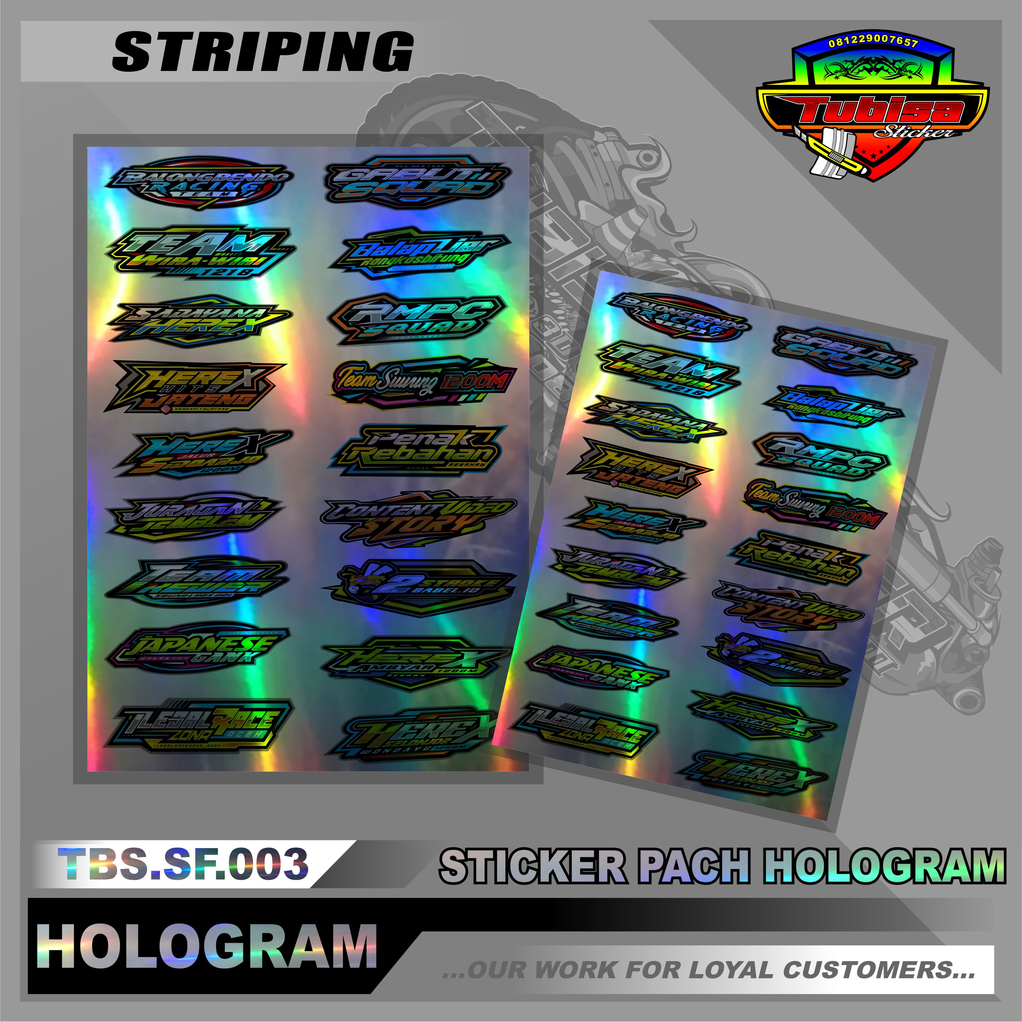 Sticker Racing Sticker Herex Hologram Bisa Nyala Kalo Kena Cahaya ...