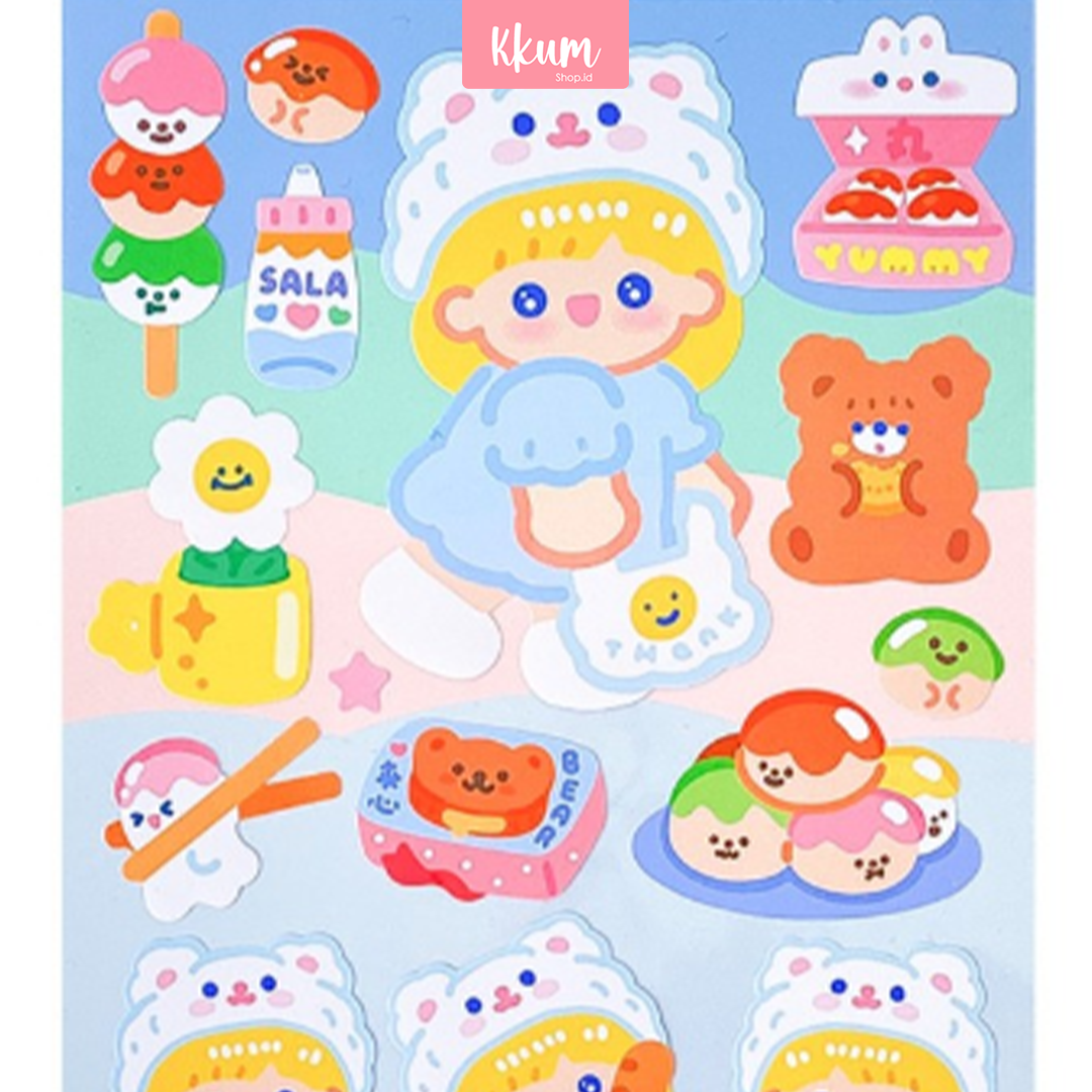 Stiker lucu kartun/stiker DIY/Stiker hiasan beruang/Stiker tumbler ...