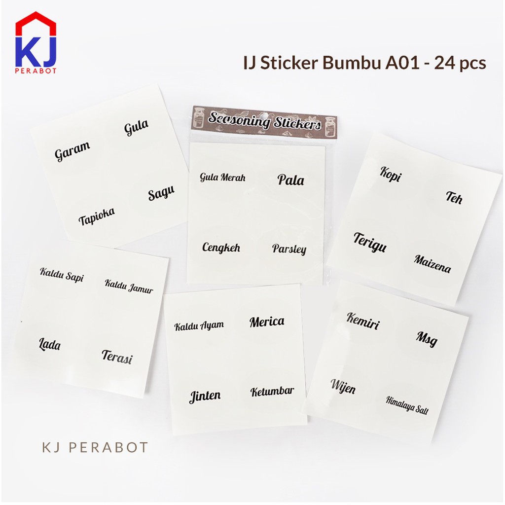 KJ Perabot - Ij Sticker Bumbu 24pcs | Lazada Indonesia