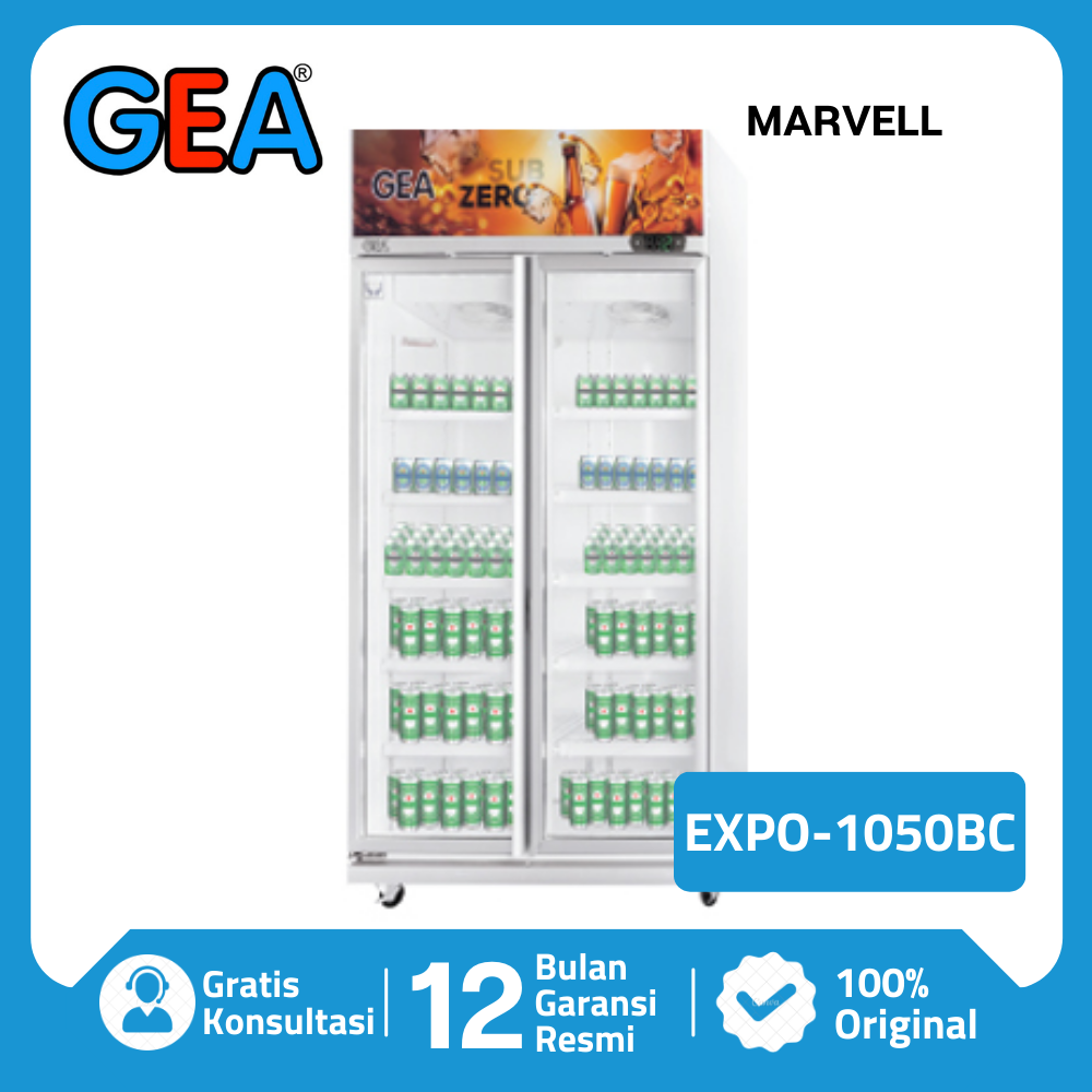 GEA EXPO 1050BC SUB ZERO SHOWCASE LEMARI PENDINGIN MINUMAN BEER SODA ...