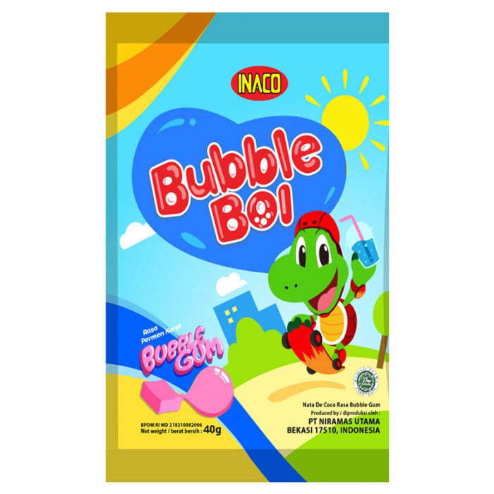 INACO BUBBLE BOI Yogurt 40gr Nata De Coco Lychee Anggur Bubblegum ...