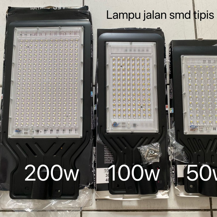 lampu led pju jalan AC 220V Listrik 50 watt lampu sorot 50w -100w- 200w-putih lampu jalan led ...