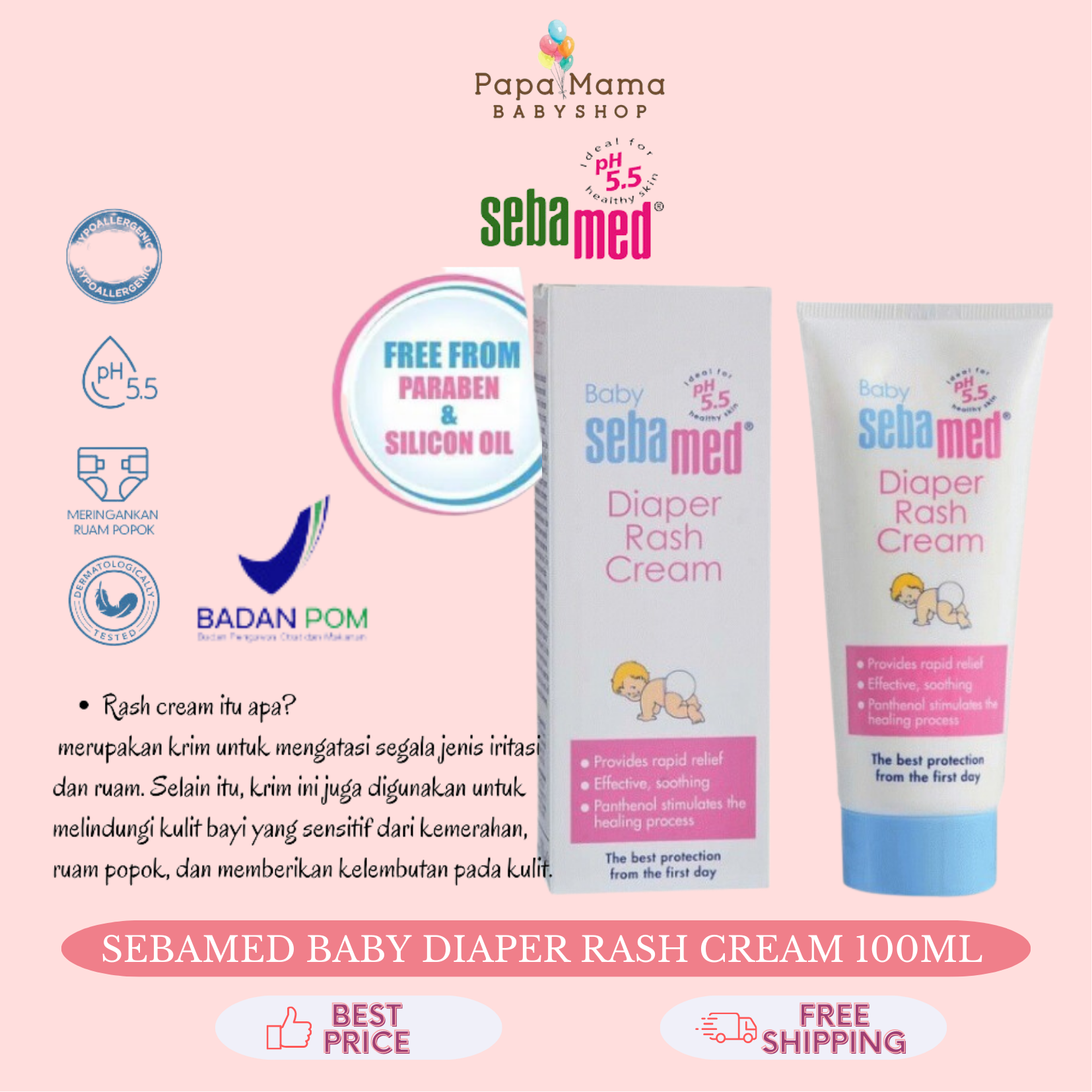 Sebamed Diaper Rash Cream 100ml Cream Ruam Popok Bayi Anak | Lazada ...