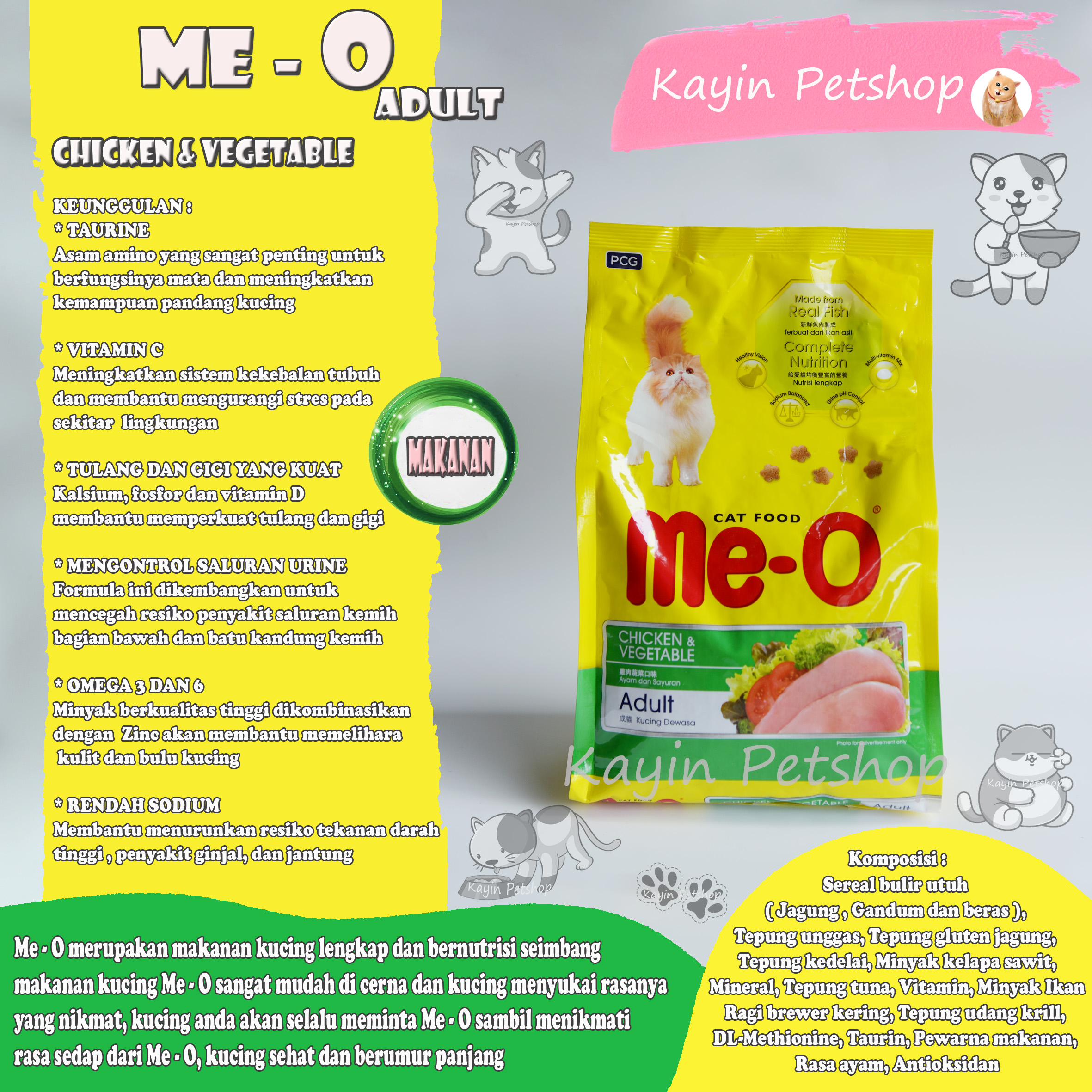 MEO 1.2KG - Rasa Ayam Dan Sayuran - FRESHPACK (makanan kucing meo - meo ...