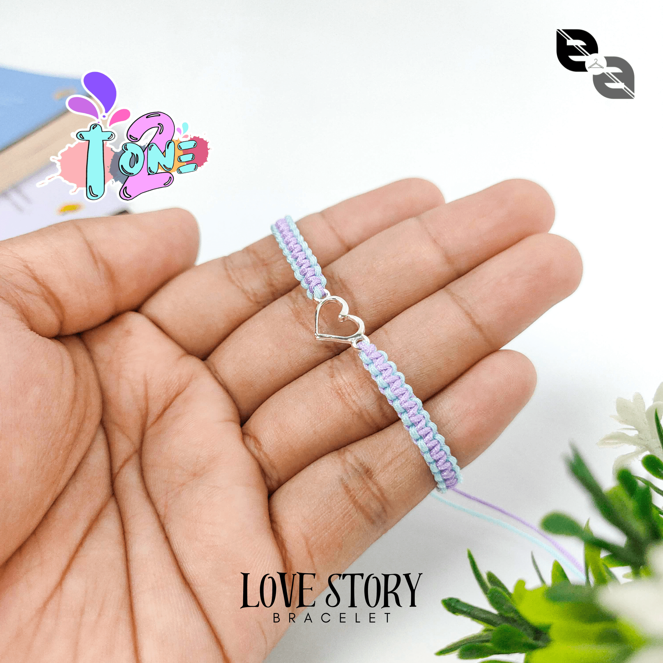 Gelang Love Aesthetic Korea Silver Serut Tali 2 Tone Warna Pastel ...
