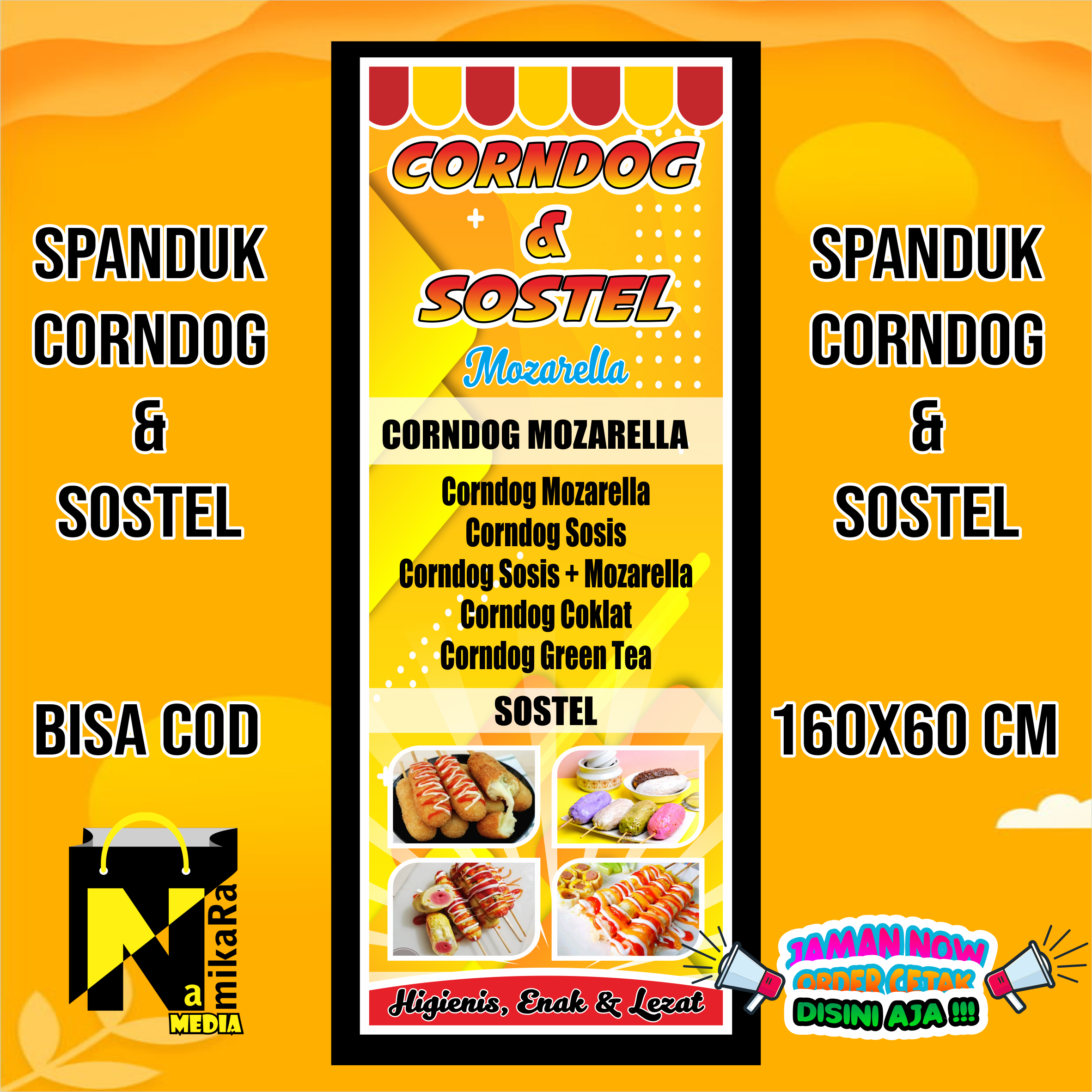 Spanduk Banner corndog mozarella dan sostel / spanduk jualan corndog ...