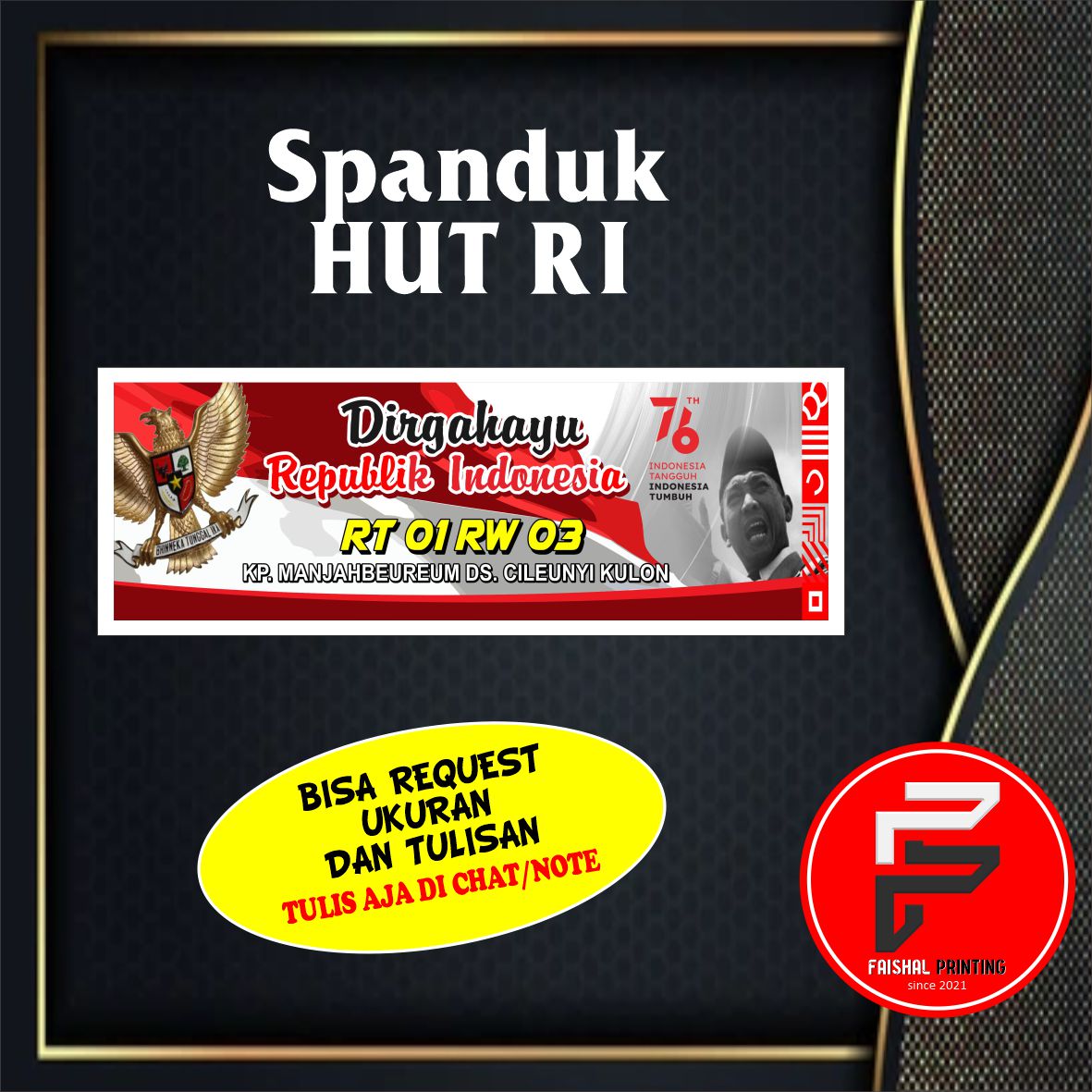 Spanduk Hari Kemerdekaan RI / Spanduk HUT RI / Banner Hari Proklamasi / Banner Kustom Ukuran 2,5 ...