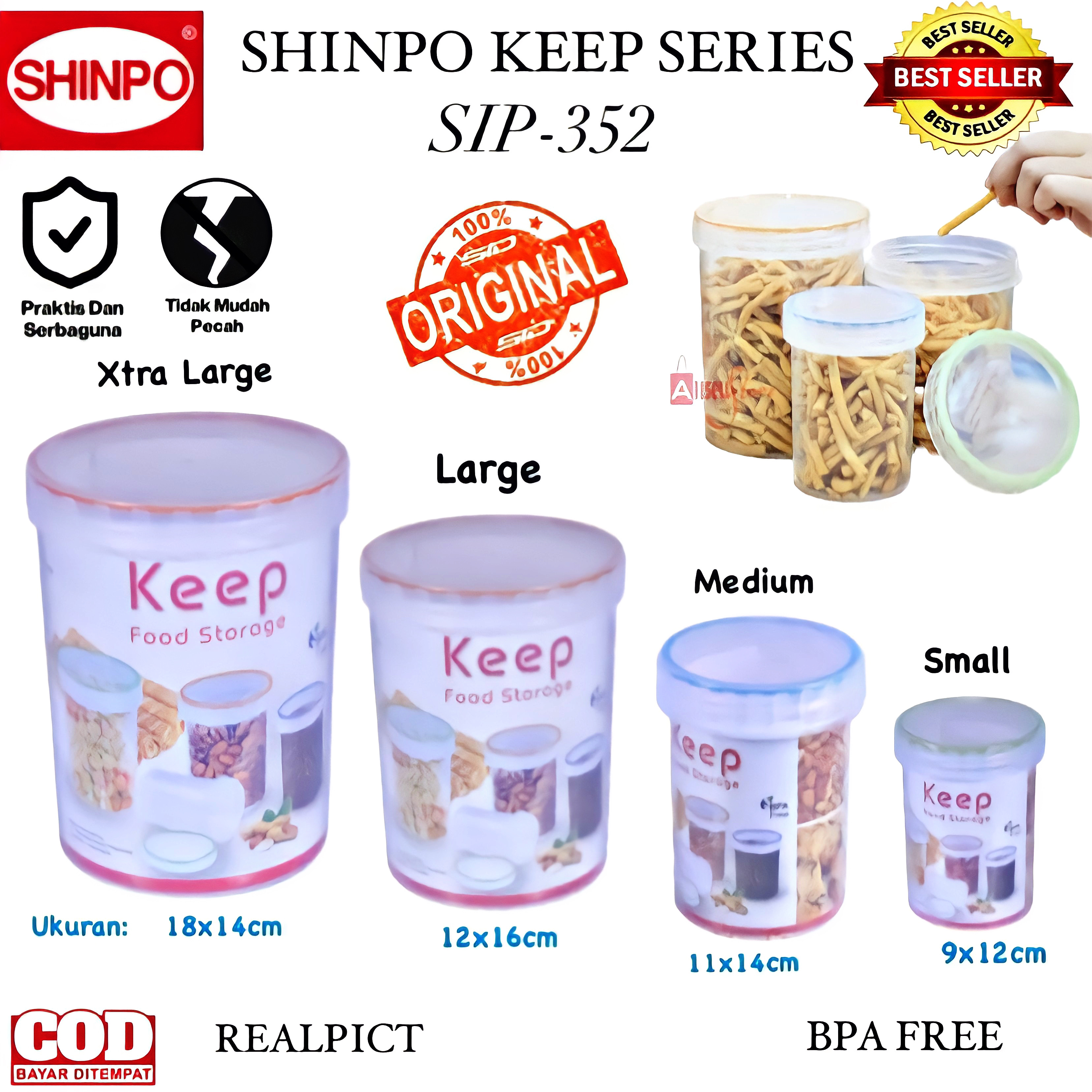 (BISA COD) PROMO Shinpo SIP-352 Keep Series / Toples Plastik Polos ...