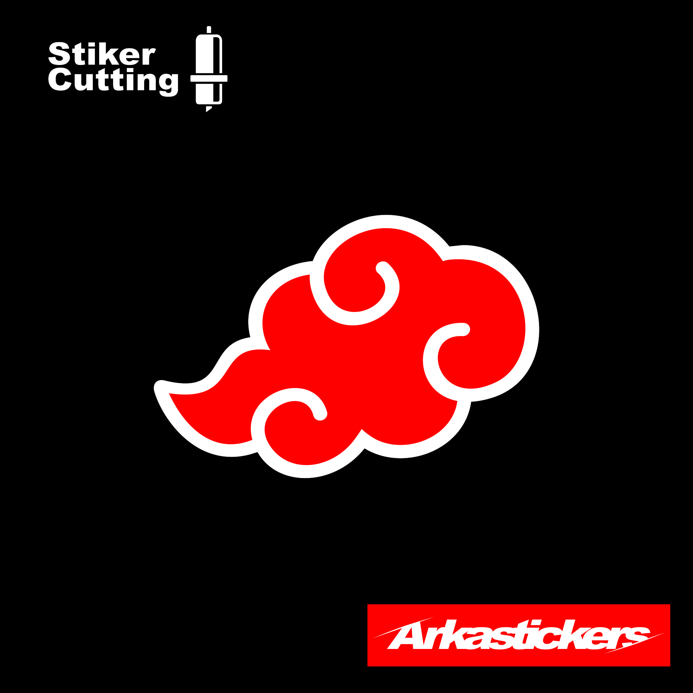 Cutting Stiker AKATSUKI LOGO untuk Motor Mobil Helm dll bisa menyala ...