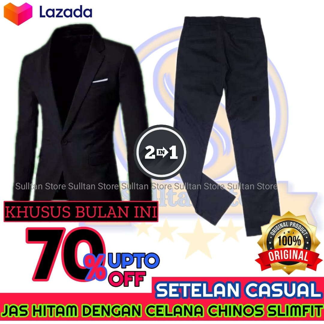 COD Setelan jas dengan celana warna hitam / Setelan jas pria lengkap ...