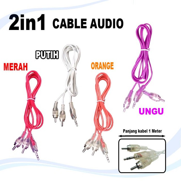 KABEL AUDIO / KABEL AUX TO SPEAKER LENGKAP + PACK PLASTIK | Lazada ...