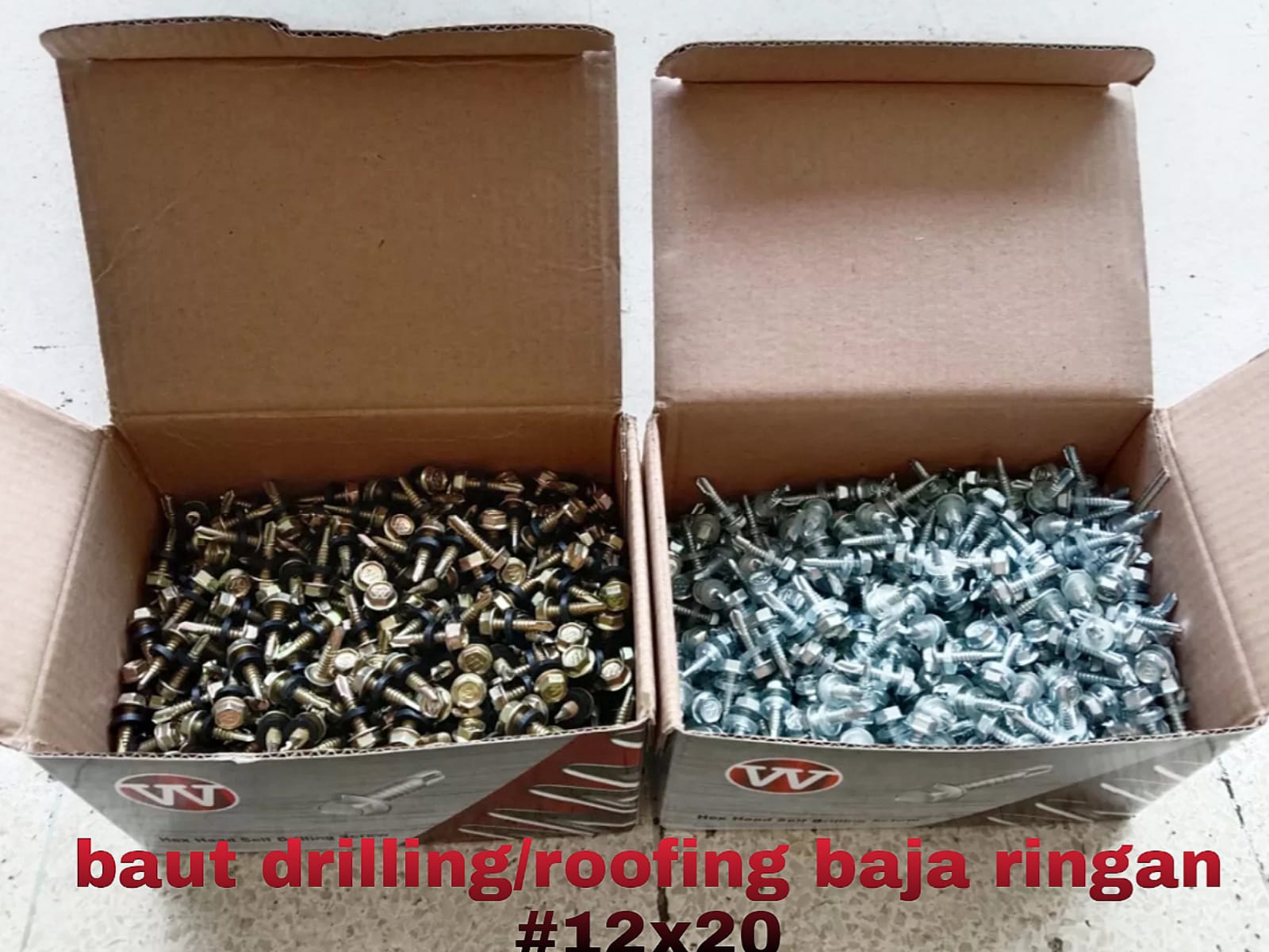 Baut Roofing 12x20 isi 200pcs baut Self Drilling Screw 1kotak 200pcs ...
