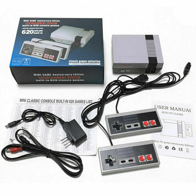 Game Console Classic Nintendo Platform 8 Bit + 620 Game + 2 Controller ...