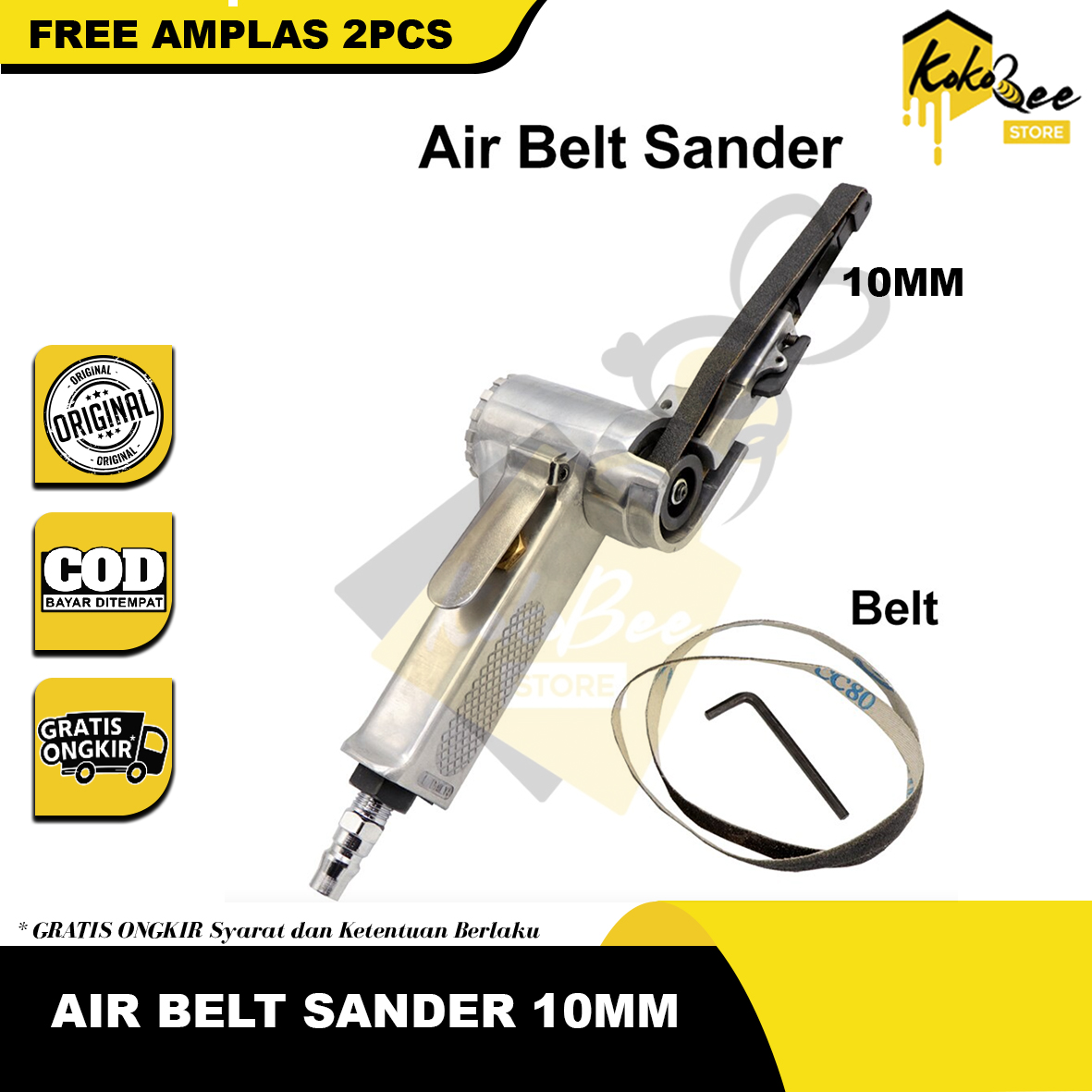 air belt sander 10mm mesin amplas angin kompresor belt sander - Mesin ...