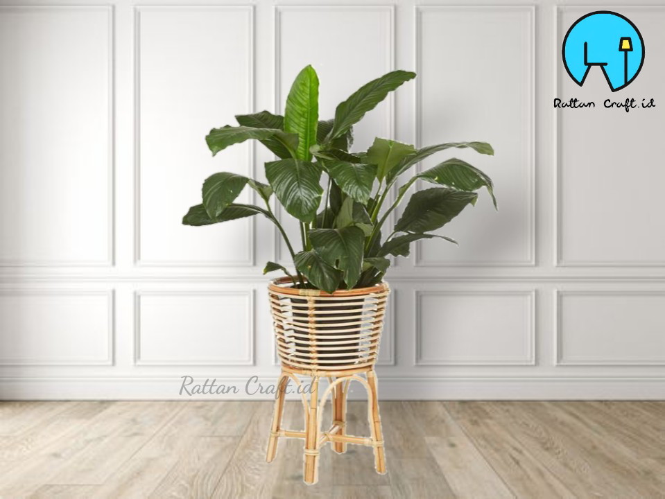 STANDING POT ROTAN-POT ROTAN KAKI-COVER POT ROTAN-TEMPAT VAS BUNGA ...
