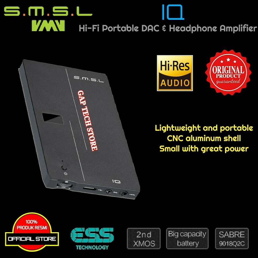 SMSL iQ Hi-Fi Portable DAC & Headphone Amplifier Original Garansi Resmi ...