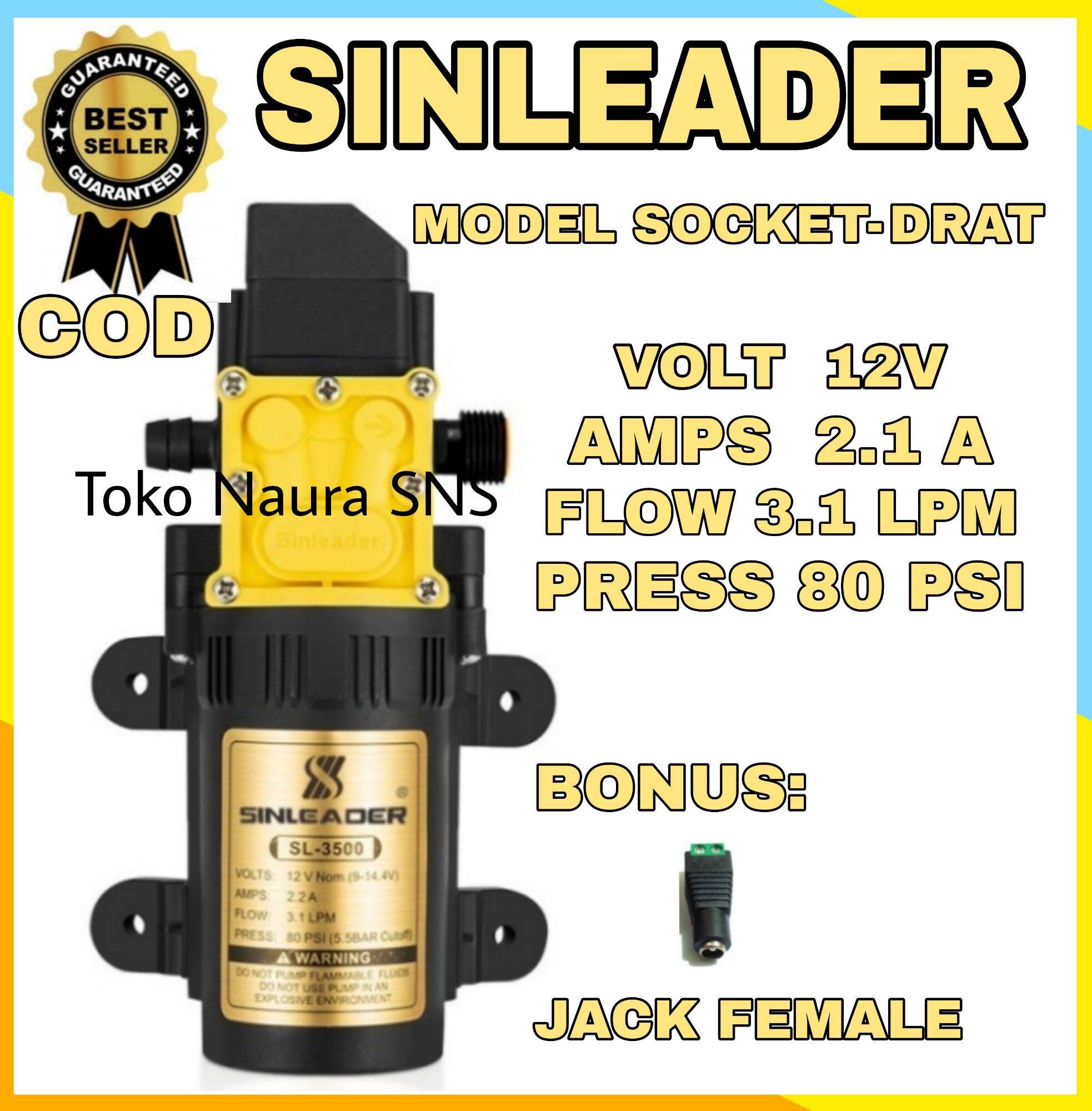 Pompa Dc 12v Sinleader 80 Psi Model Socket Drat / Dinamo pompa DC 12 ...