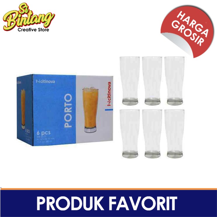 Gelas Polos Kaca/Beling - Model Tinggi/Flat - Kapasitas 375 ml - Tipe ...