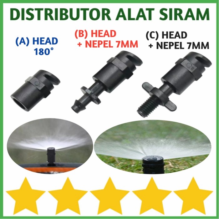 MICRO SPRAYER 180 HEAD SPRAY MIST NOZZLE NEPEL 7MM ULIR 6MM SELANG PE ...