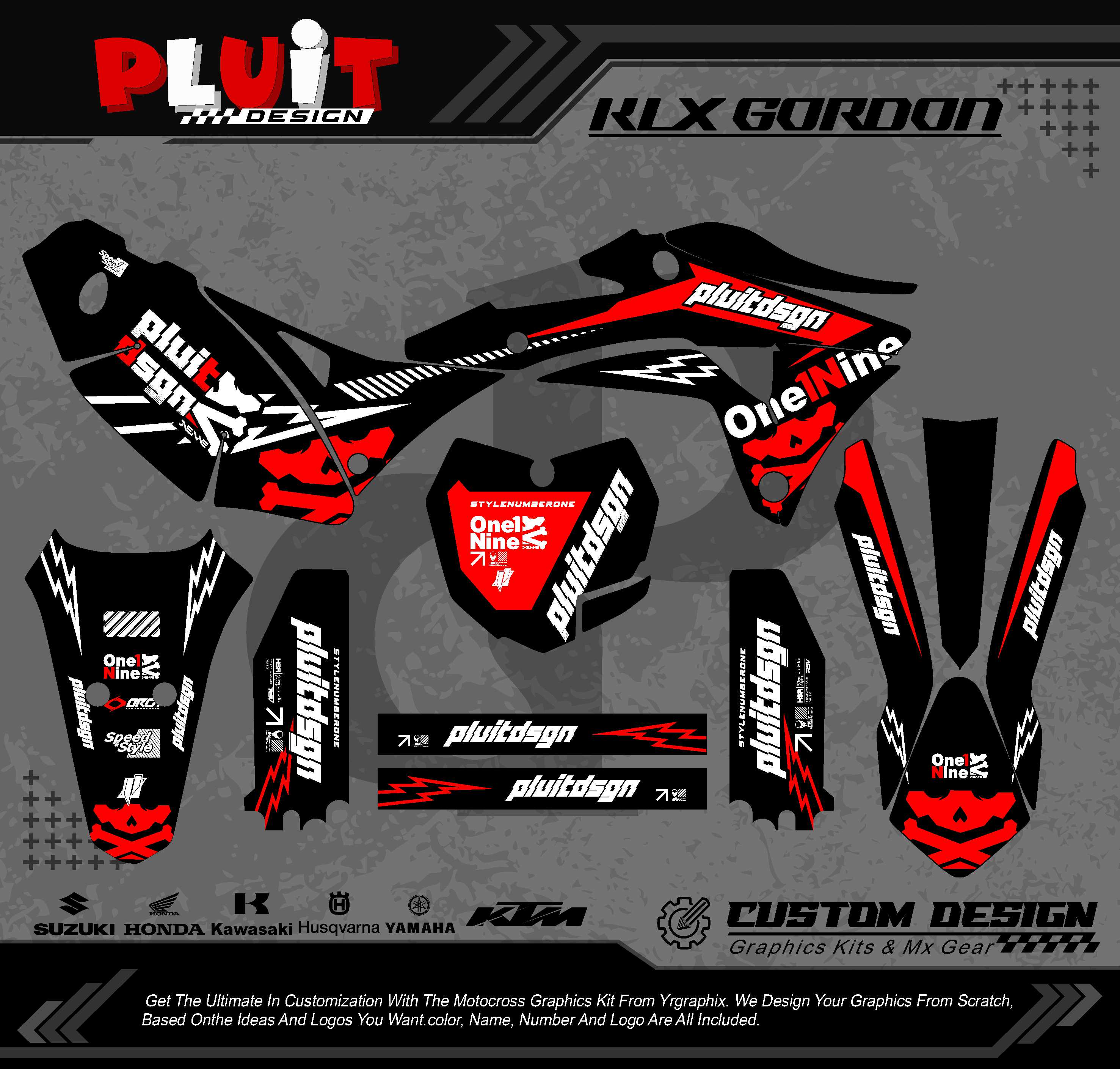 DECAL STICKER KLX GORDON FULL BODY DECAL GORDON DECAL GORDON DECAL ...