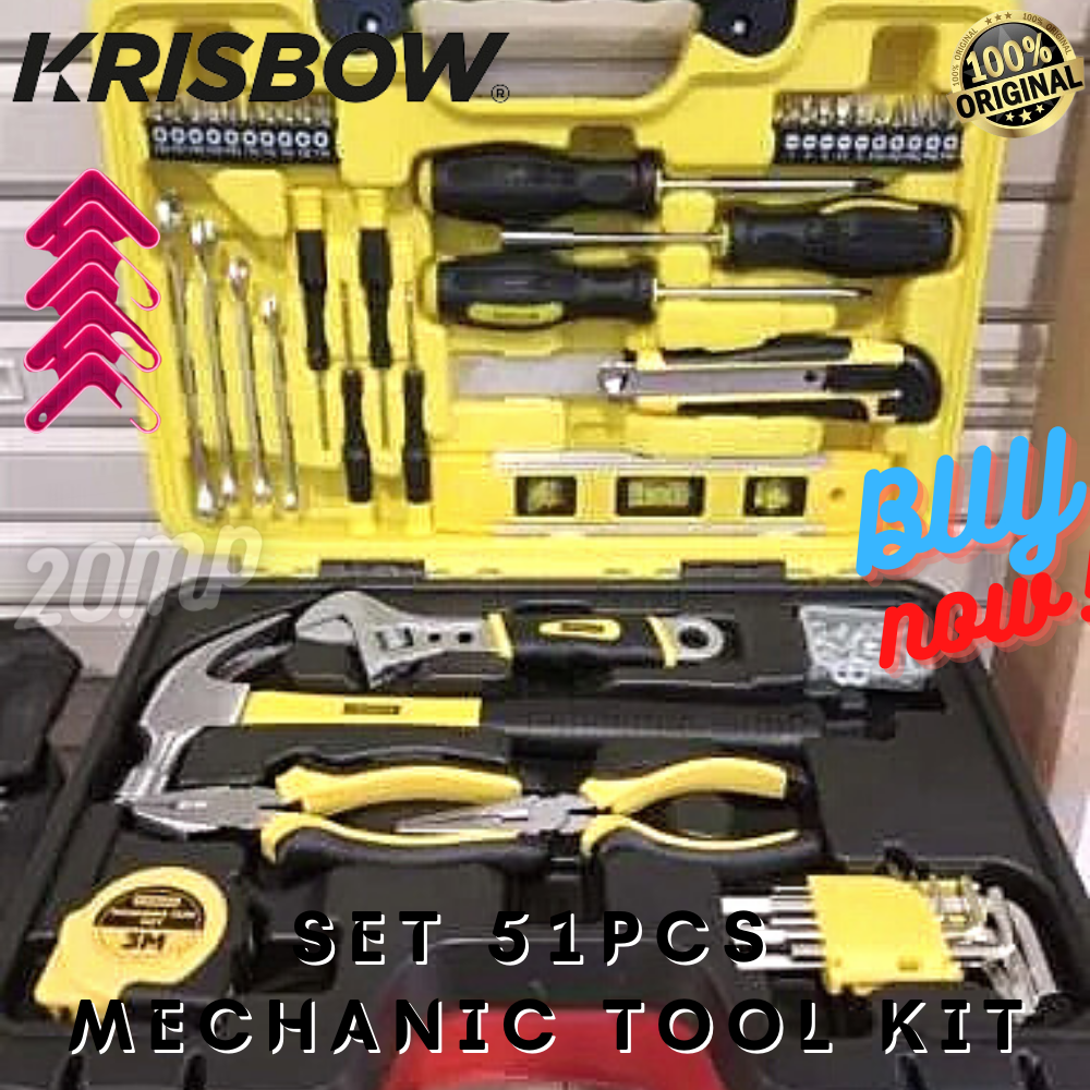 Set 51 Pcs Perkakas Mekanik Dengan Kotak Krisbow MECHANIC TOOL KIT 51 ...