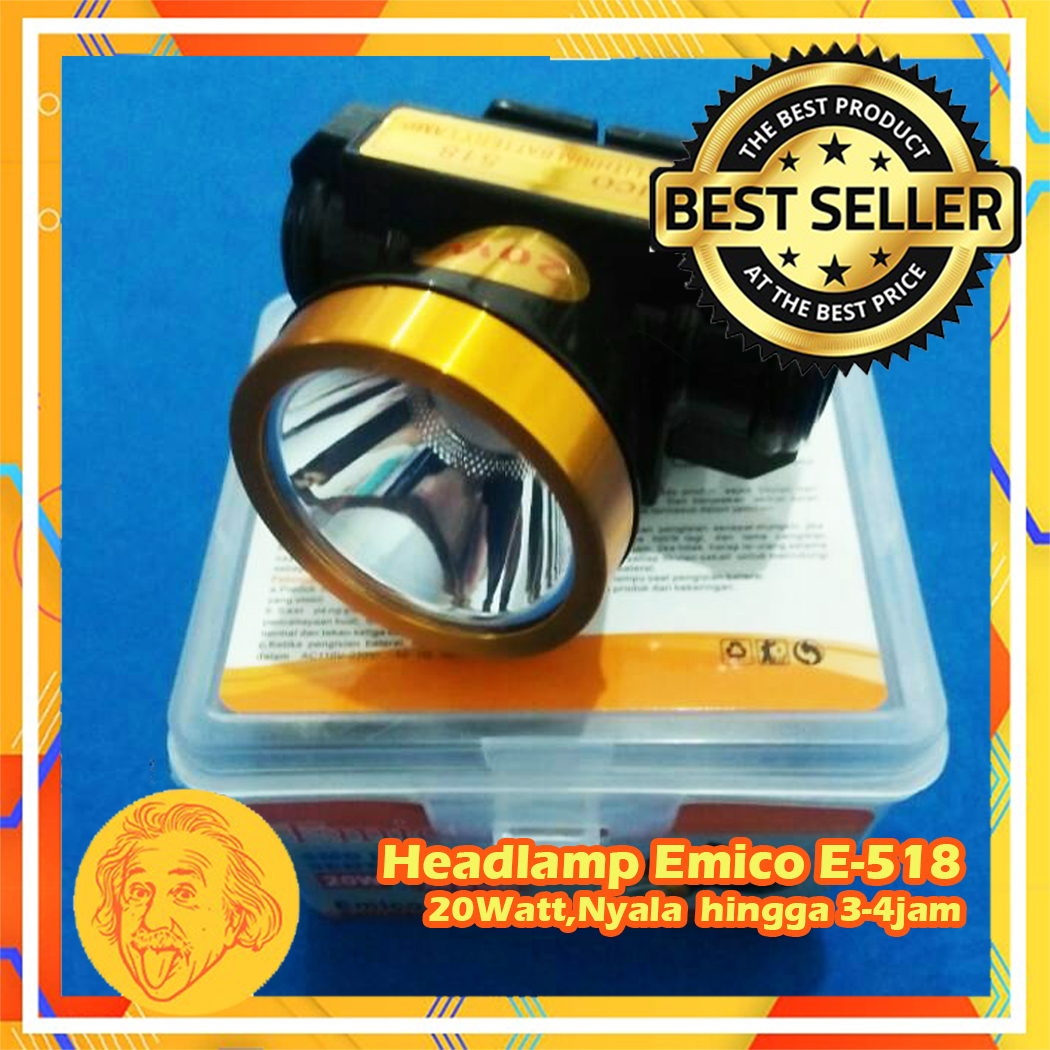 Emico Headlamp E-518 Lampu Senter Kepala Head Lamp Emico 518 Nyala ...