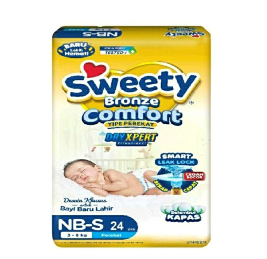 Sweety Bronze Comfort Newborn NB-S 24 Pcs - Popok Bayi Baru Lahir ...