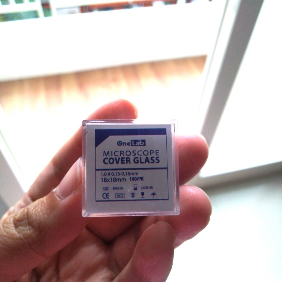 microscope cover glass kaca mikroskop 18 x 18 mm isi 100 preparat slip ...