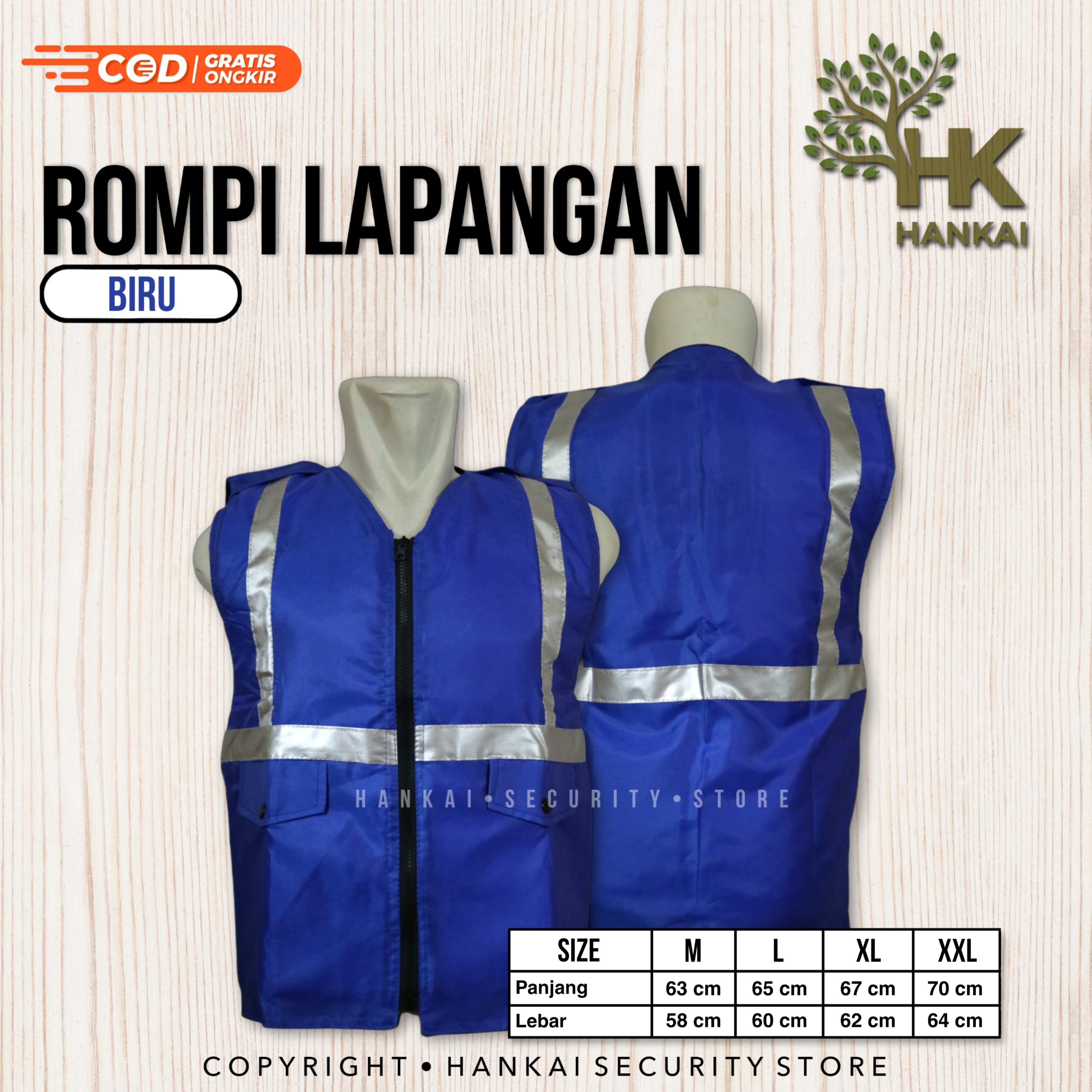 Rompi Safety Biru Rompi Proyek Rompi Parkir Rompi Motor | Lazada Indonesia