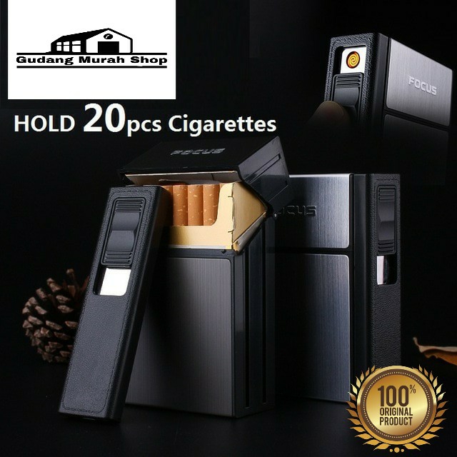 Kotak Rokok 20 Slot Dengan Korek Elektrik Removable USB Port | Lazada ...