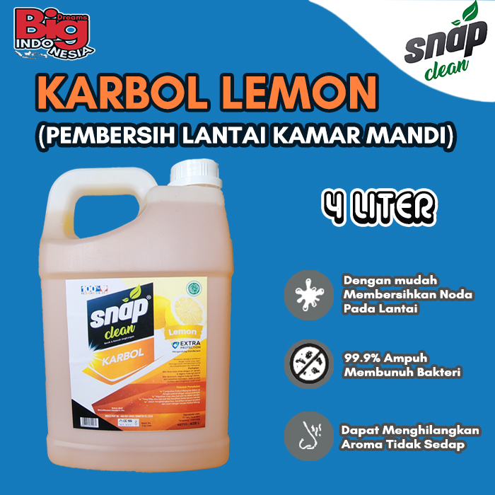 Karbol Pembersih Lantai Sereh Sabun Pel Cemara Snap Clean 4 Liter ...