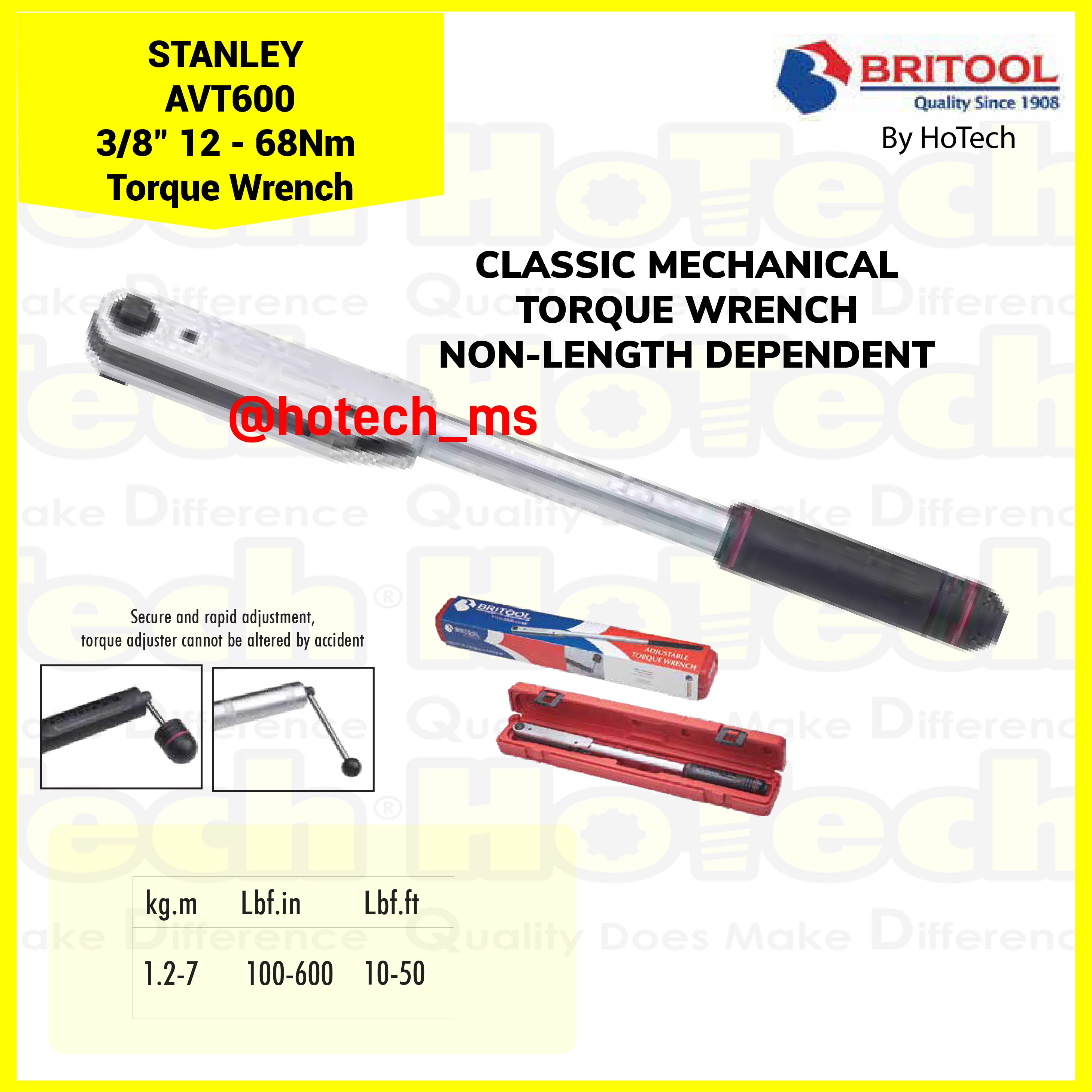Britools | AVT600A | AVT 600A Torque Wrench 3/8" | Kunci Moment 3/8 ...