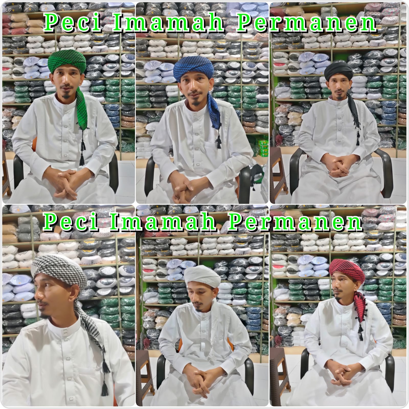 Peci Imamah Permanen Siap Pakai / Sorban Imamah / Imamh Permanen ...