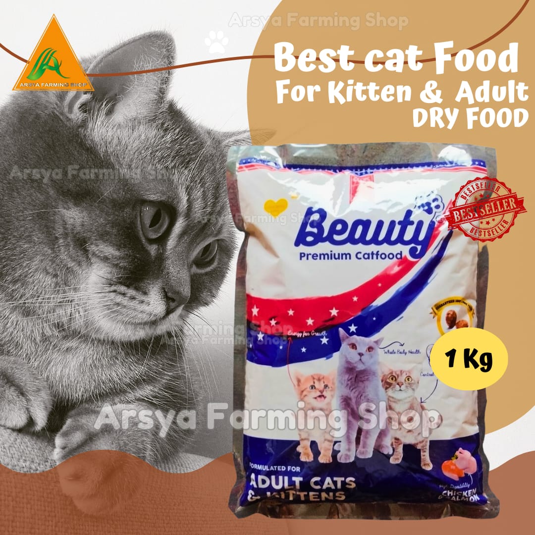 BEAUTY Premium Cat Food Formulated For Adult Cats & Kittens Repack 1Kg ...