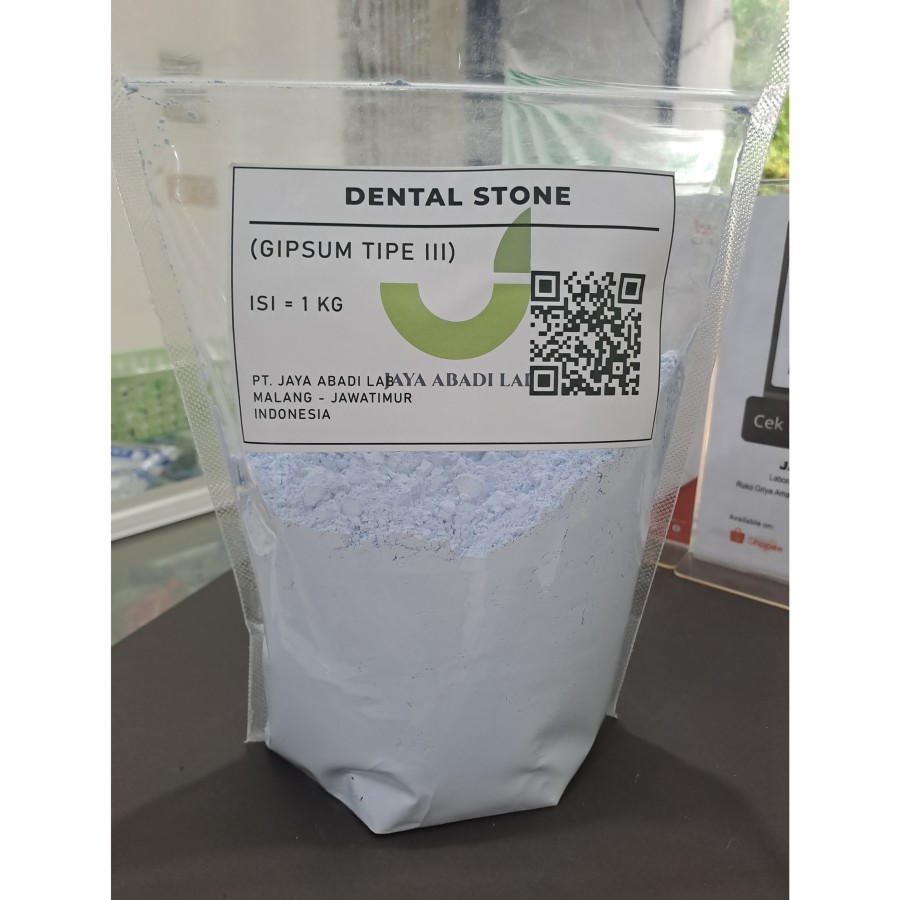 dental stone biru gips gipsum tipe 3 gypsum III model gigi 1kg 1000 gr ...