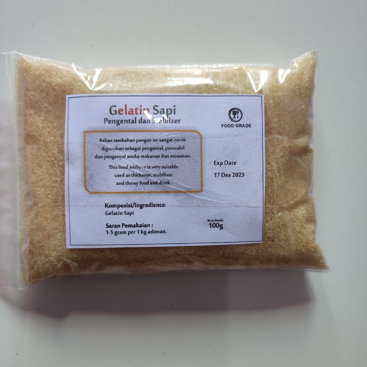 Gelatin Sapi Halal 75 Gram | Lazada Indonesia