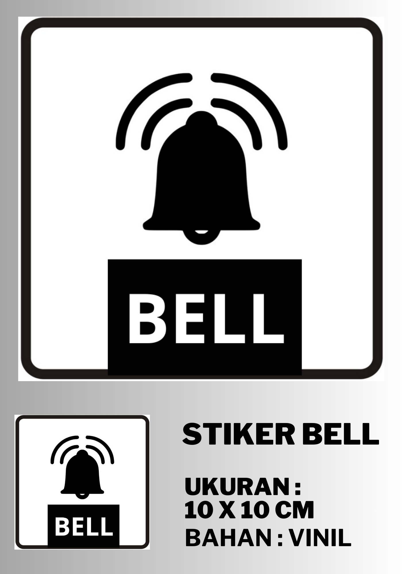 Sticker Vinyl Petunjuk Bell Pintu ukuran : 10 X 10 cm / Waterproof ...