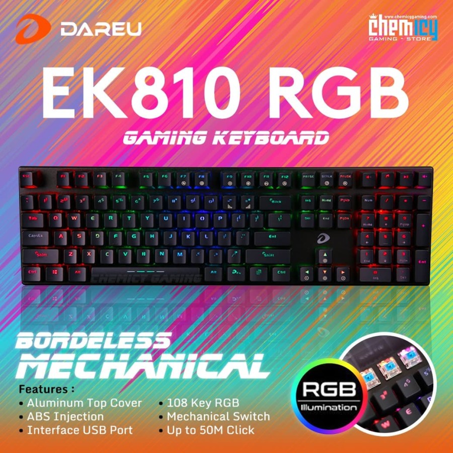 Dareu EK810 Black Mechanical Gaming Keyboard | Lazada Indonesia