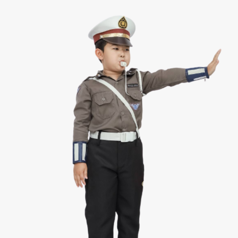 Baju Polisi Anak Baju Kostum Anak Profesi Polisi Paud-Tk-Sd Baju Polisi ...