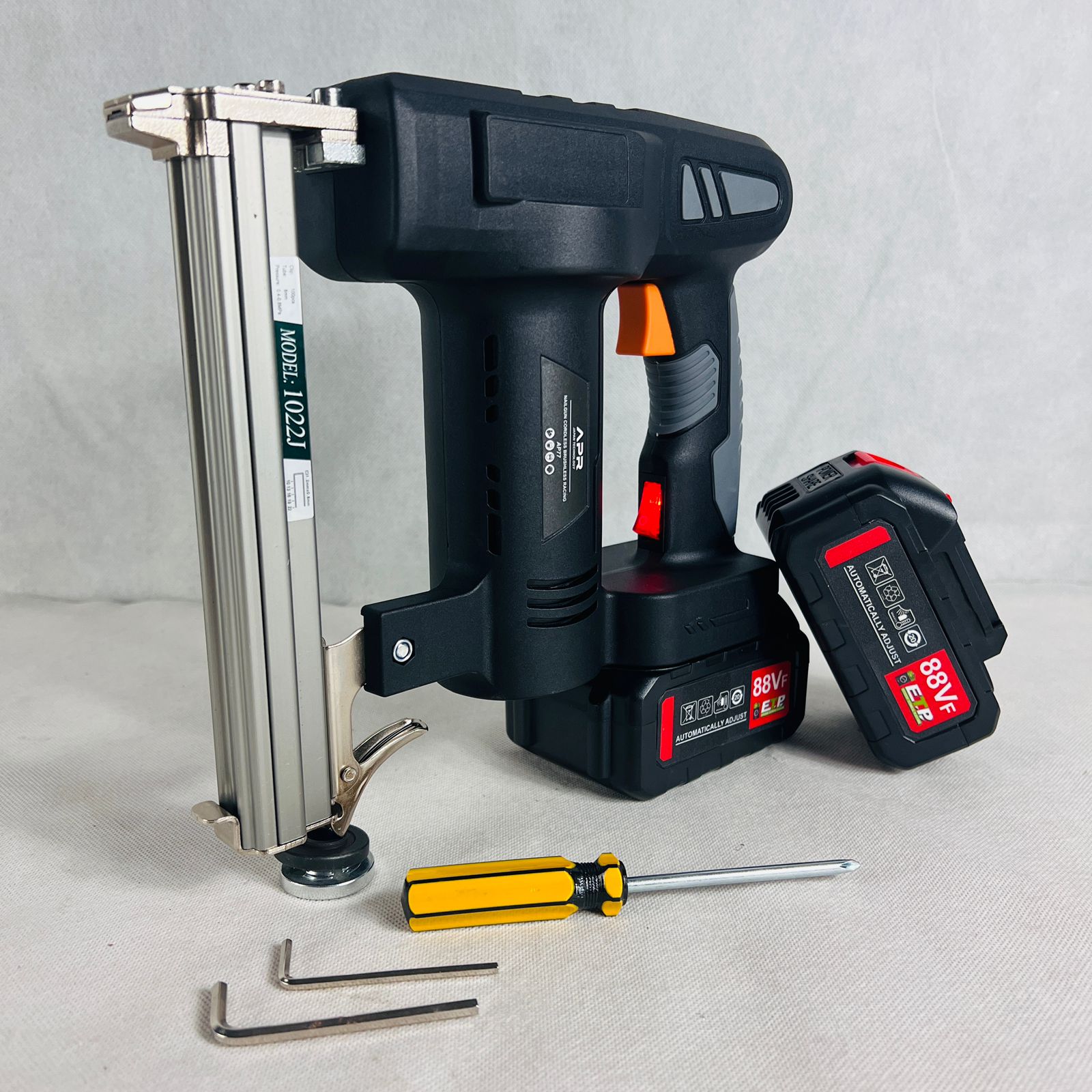 JLD MESIN STAPLES PAKU TEMBAK BATERAI CORDLESS NAILER GUN 48V - JLD ...