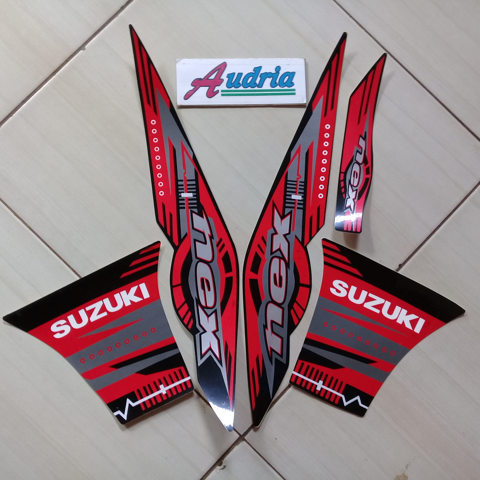 Sticker Striping motor suzuki Nex 2013 Full Hitam-merah | Lazada Indonesia